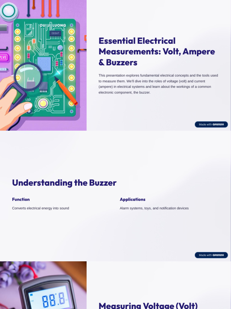 Essential Electrical Measurements Volt Ampere and Buzzers | PDF
