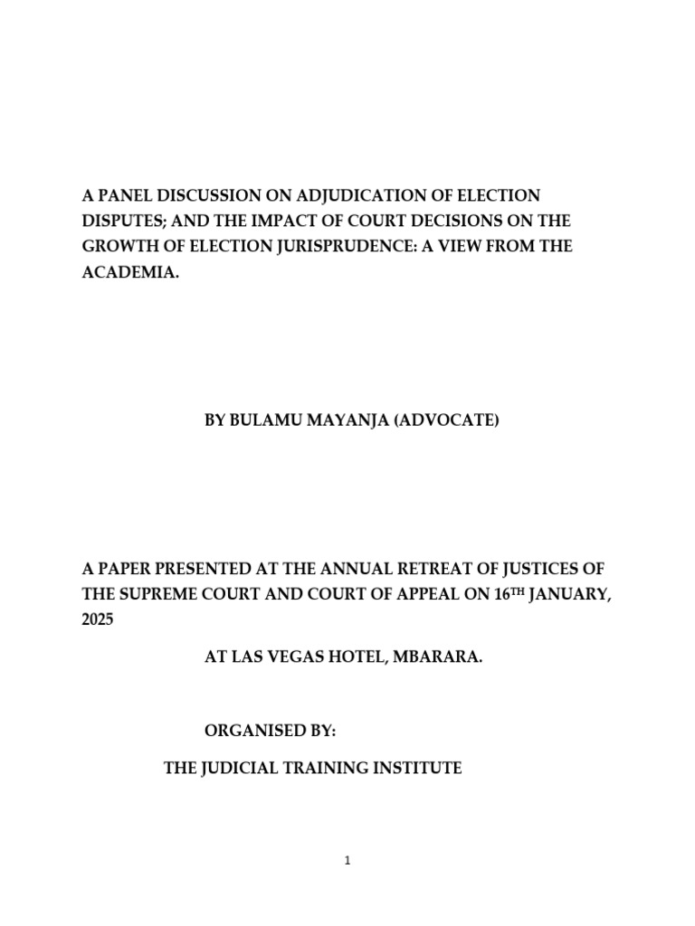 Election Dispute Adjudication Insights | PDF | Burden Of Proof (Law ...