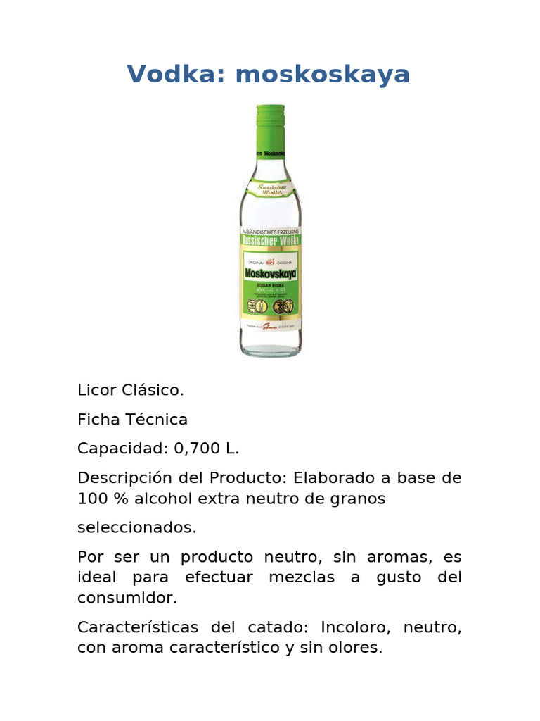 Variedades de Vodka: Guía Completa | PDF | Vodka | Pomelo