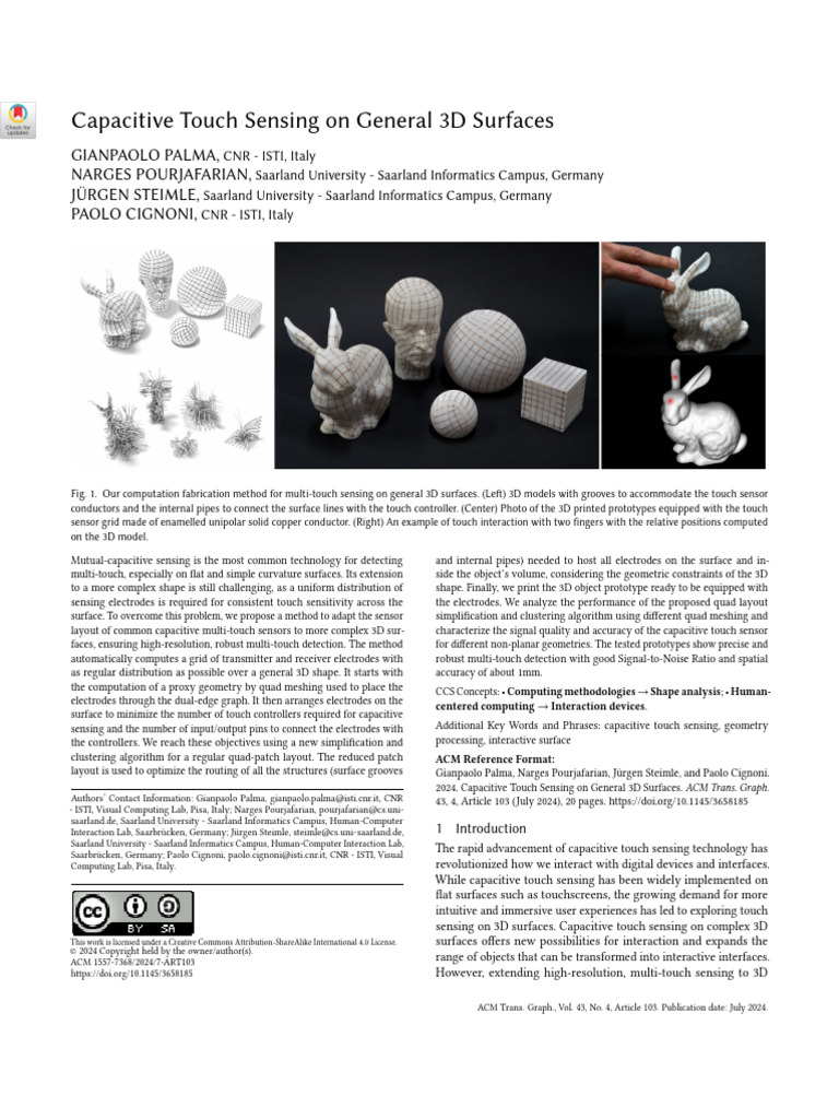 Capacitive Touch Sensing on 3D Surfaces | PDF | Vertex (Graph Theory ...