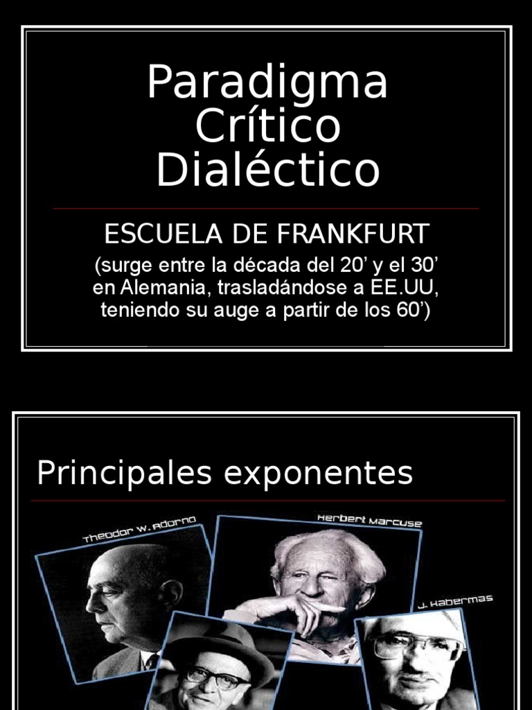 Paradigma Crítico Dialéctico en Educación | PDF | La teoría crítica ...