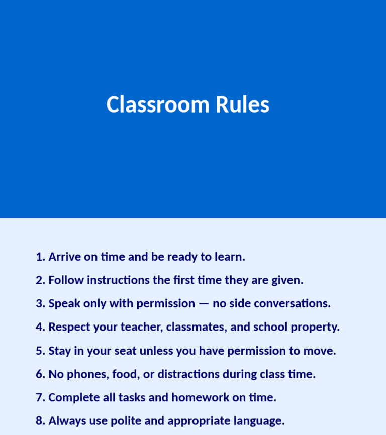 Essential Classroom Rules for Students | PDF