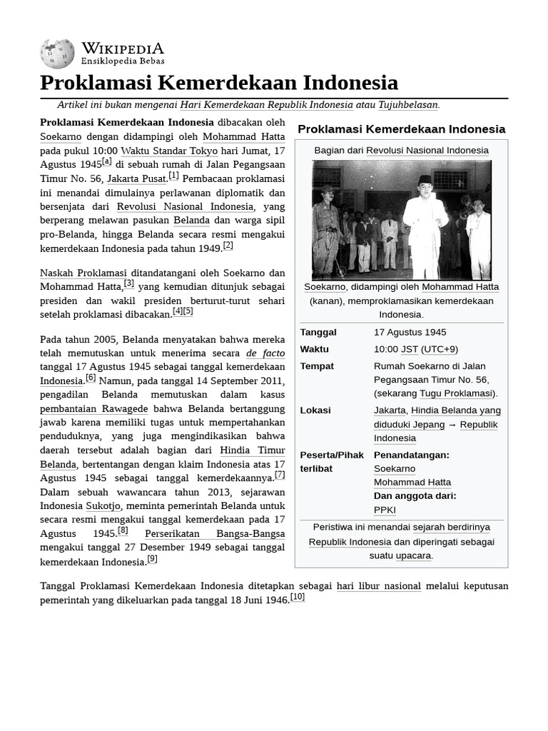 Proklamasi Kemerdekaan Indonesia 1945 | PDF