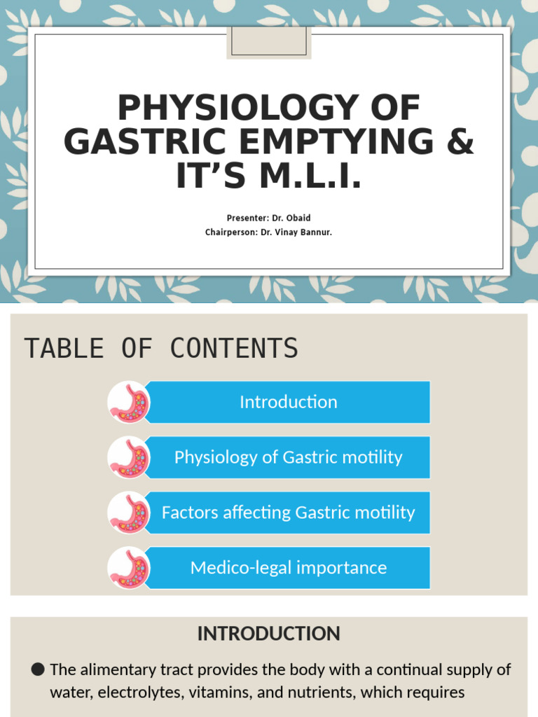Gastric Emptying | PDF | Gastrointestinal Tract | Stomach