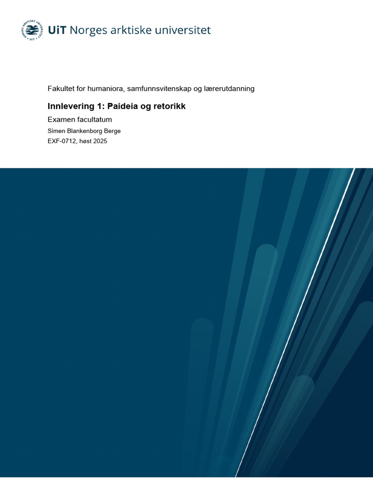 Innlevering 1 - Paideia Og Retorikk | PDF