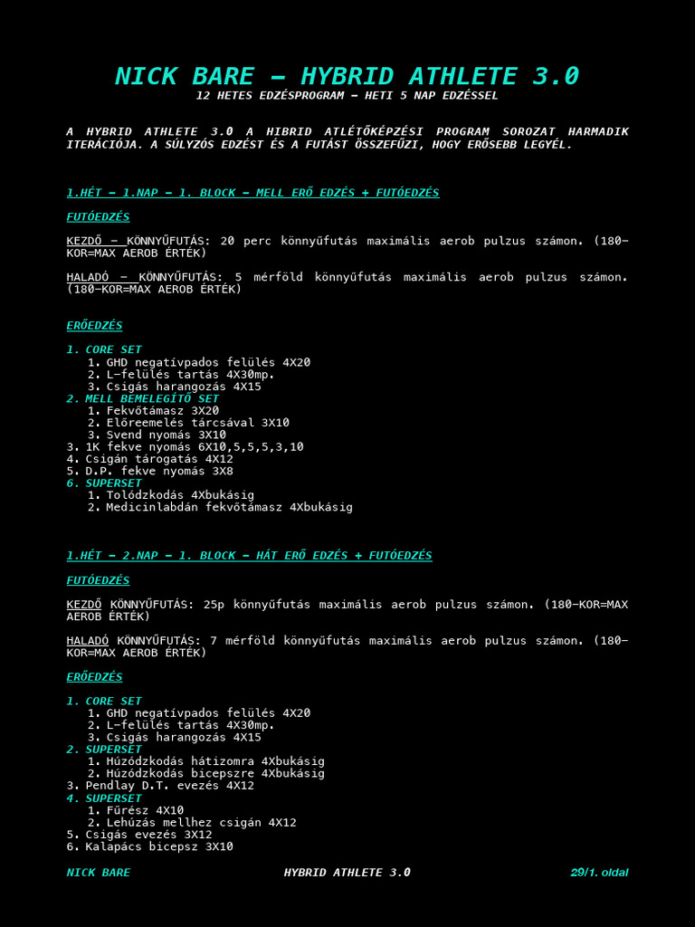Nick Bare Hybrid Training Program Pdf