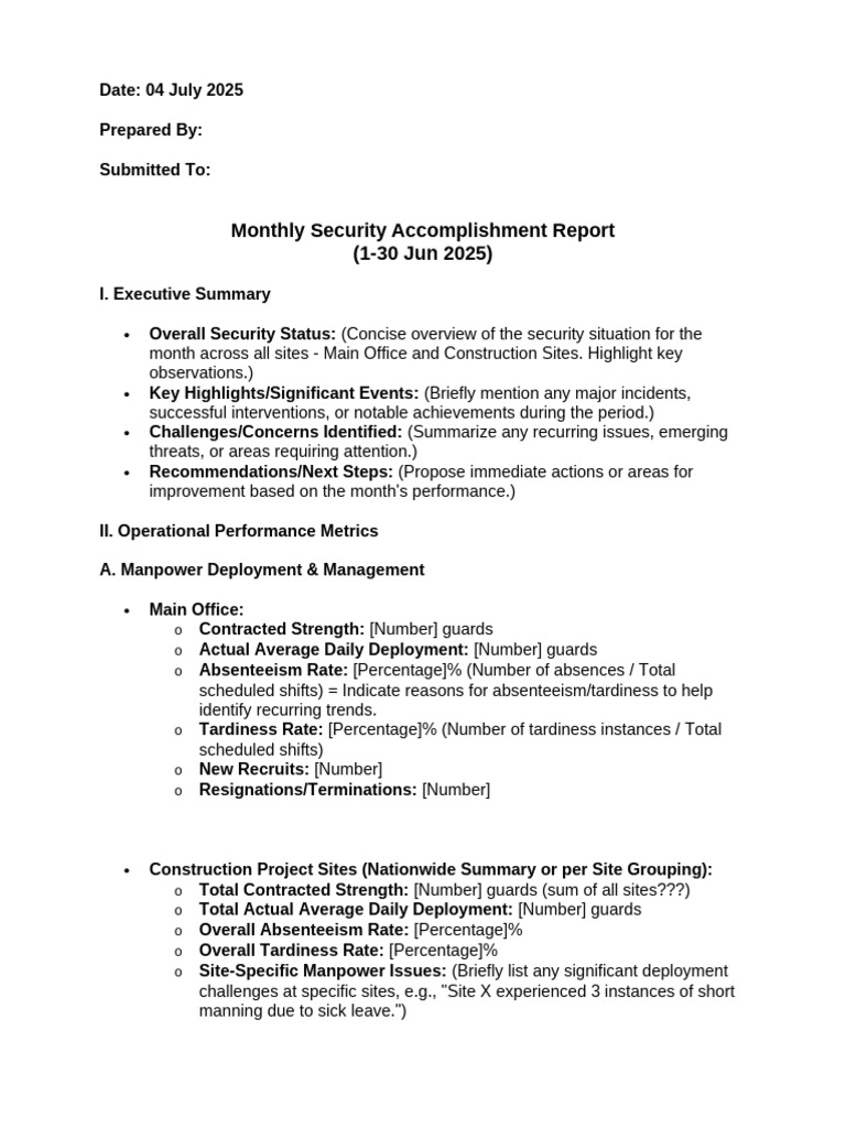 DMCI Monthly Security Accomplishment Report - 6d588d0a E191 45ff B2e1 ...