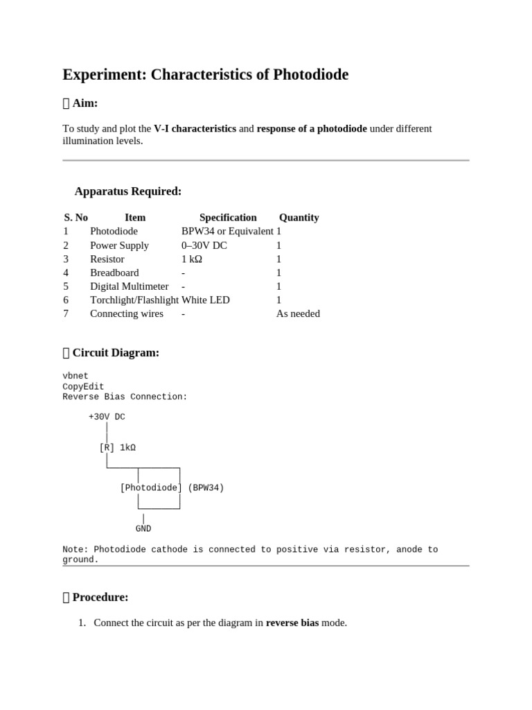Characteristics of Photodiode | PDF | Light Emitting Diode | Electronic ...