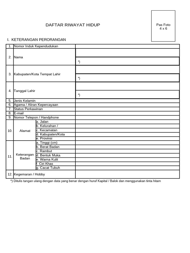 DRH Sesuai Format Sscasn | PDF