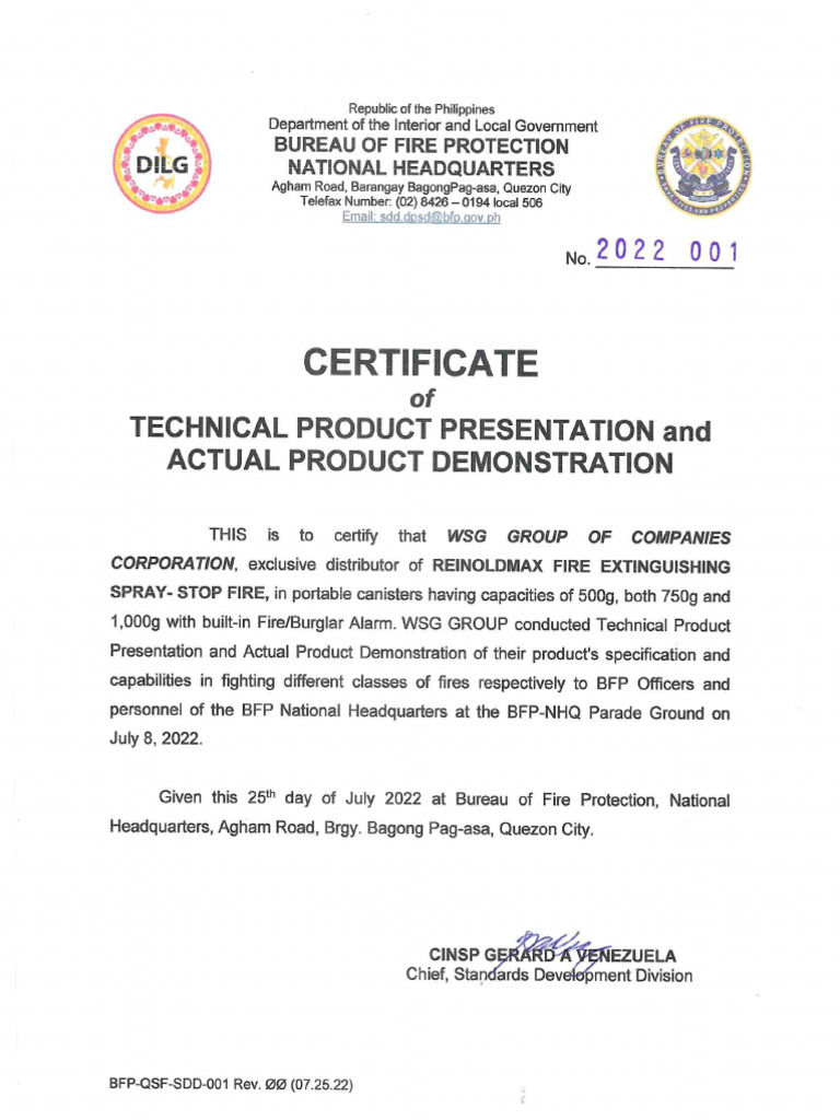 BFP New Certificate (1) | PDF