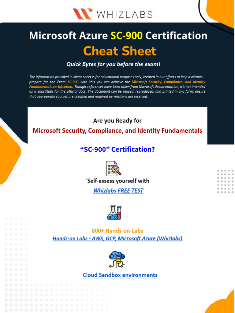SC-900 Certification Cheat Sheet | PDF | Cloud Computing | Security