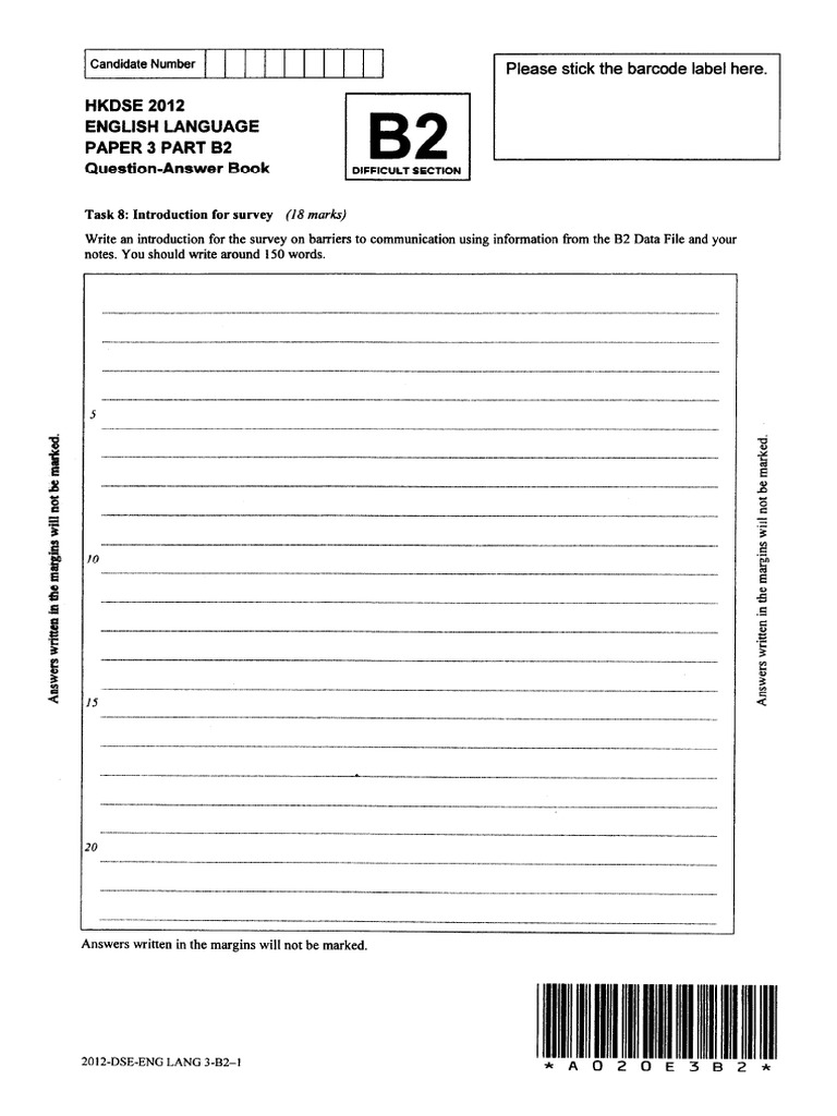 2012 DSE English Language Paper 3B2 | PDF