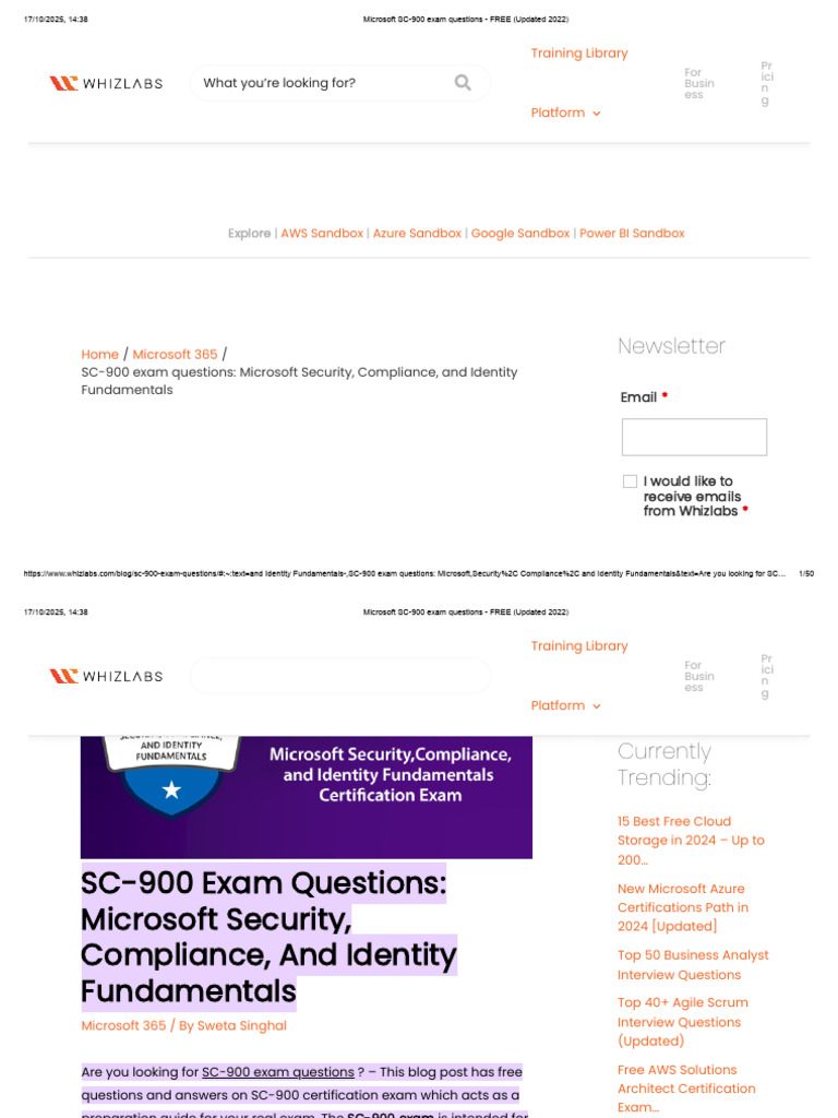 SC-900 Exam Questions Overview | PDF | Active Directory | Microsoft Azure