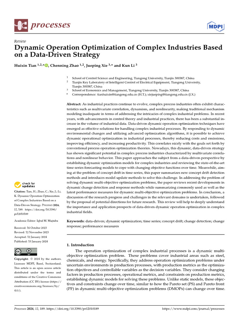 Dynamic Operation Optimization of Complex Industries Based | PDF | Mathematical Optimization ...