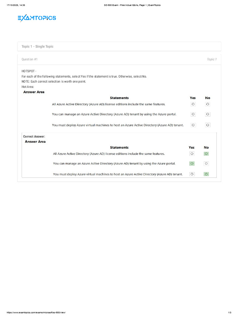 SC-900 Exam Questions and Answers | PDF | Tests