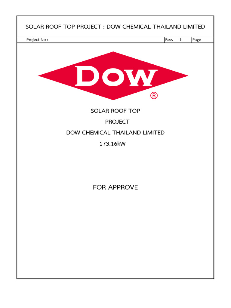 Cal Setting Solar-Roof Dow Chemical Thailand 173.16kw | PDF ...