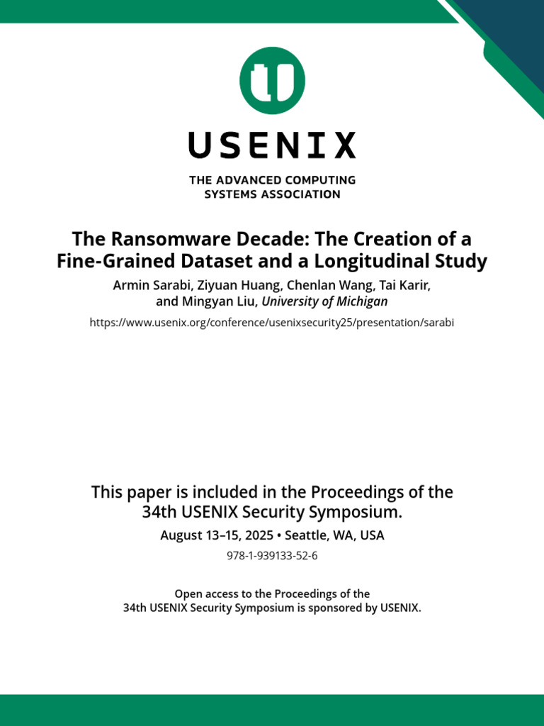 The Ransomware Decade A Fine Grained Dataset & Longitudinal Study | PDF ...