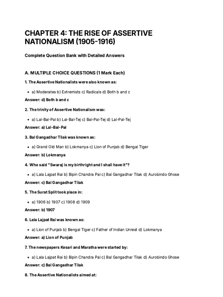 Assertive Nationalism: Key Concepts & Figures | PDF | Nationalism ...