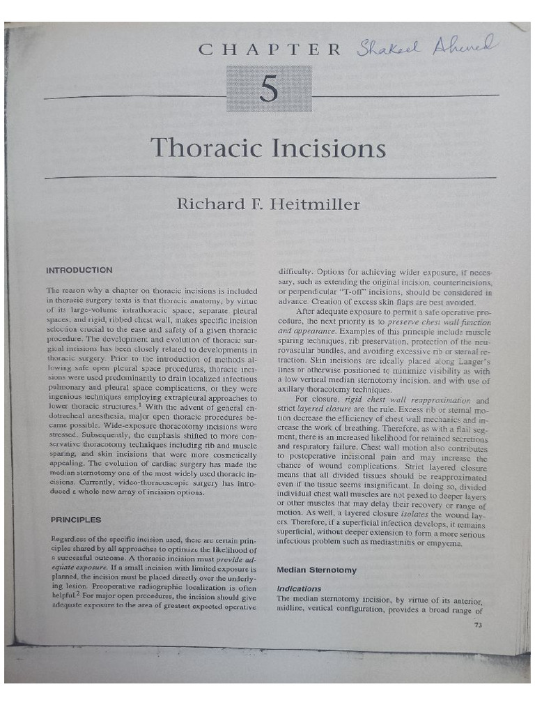 Thoracic Incisions 2 | PDF