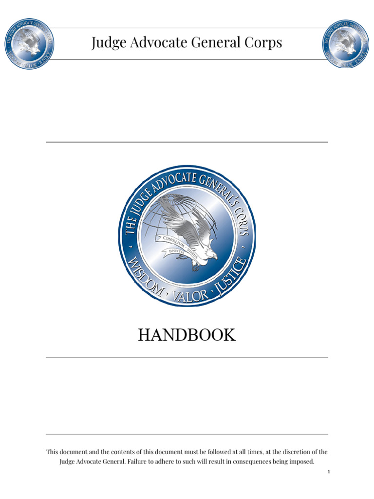 JAGC Courtroom Procedures Handbook | PDF | Judge Advocate General's ...