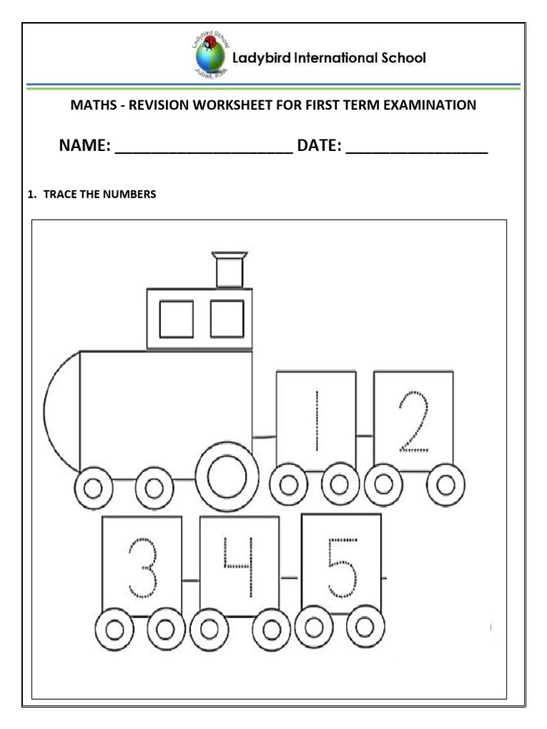 Maths Revision Worksheet Term1 2025 | PDF