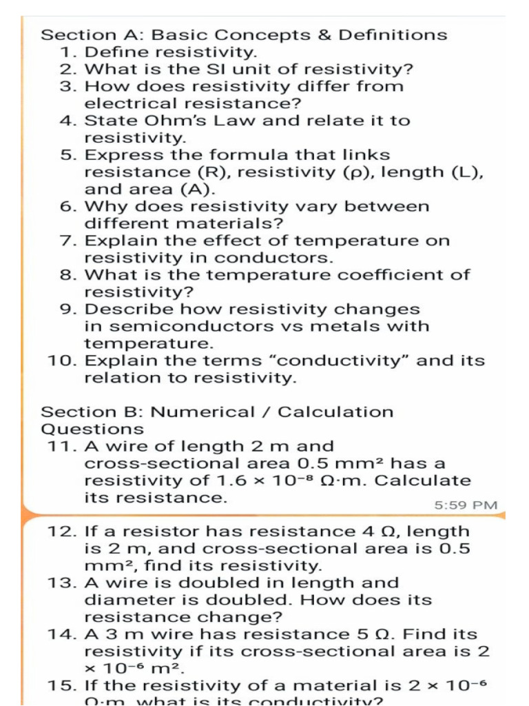 Resistivity Questions | PDF