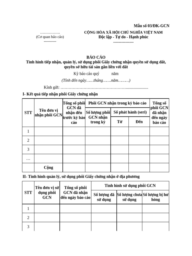 Mau So 03 Phu Luc 01 | PDF