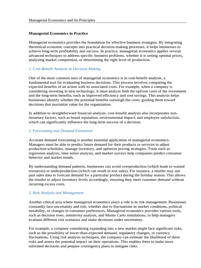 Managerial Economics for Business Success | PDF | Economics | Externality