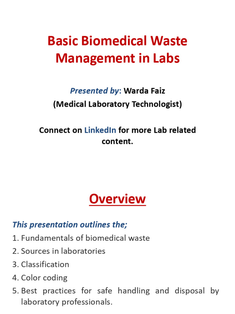 Biomedical Waste Management in Labs | PDF | Waste | Pollution