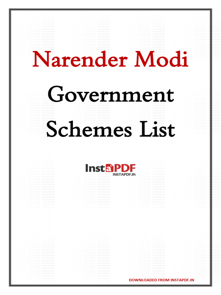 Instapdf - in Narendra Modi Government Schemes List 727 | PDF