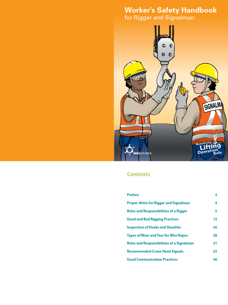 Workers Safety Handbook For Rigger & Signalman | PDF | Crane (Machine) | Rigging