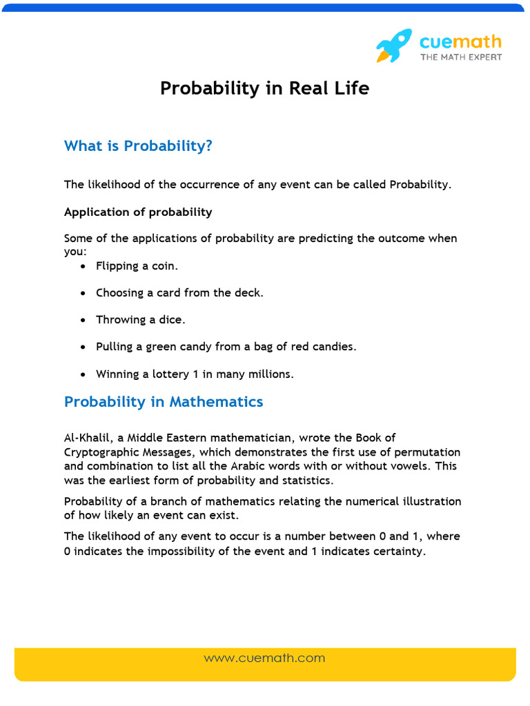 Real-Life Applications of Probability | PDF | Probability | Game Theory