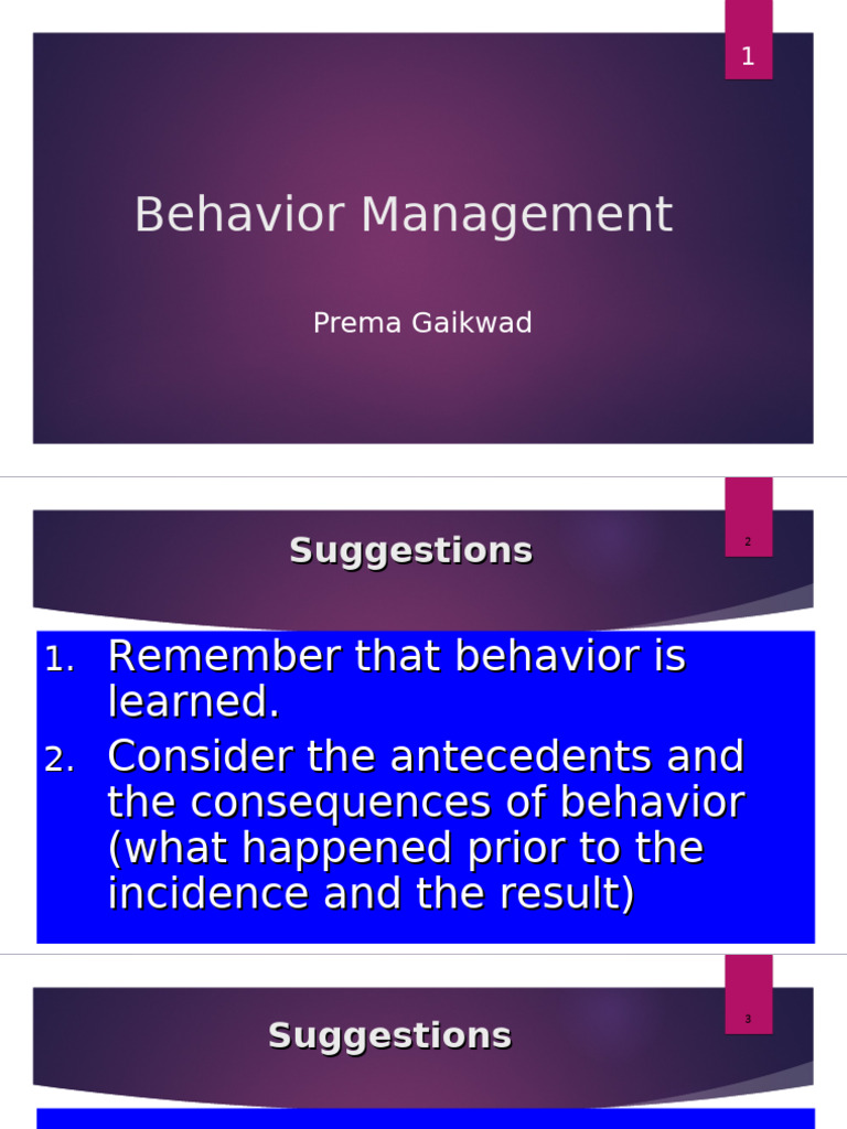 Effective Behavior Management Strategies | PDF