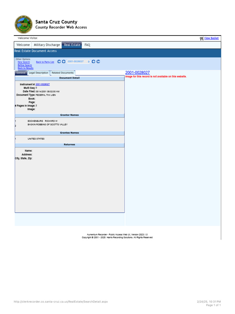 Search Real Estate Index - Index Detail - Santa Cruz Web Access 5 | PDF