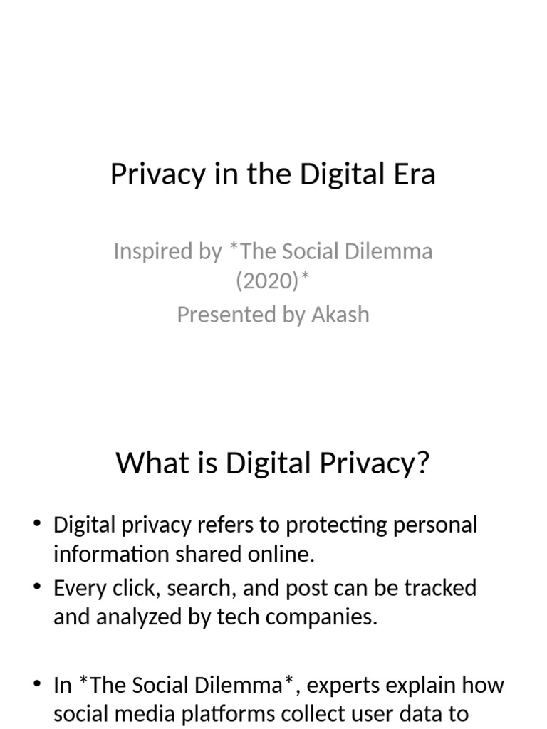 Privacy in The Digital Era by Akash | PDF