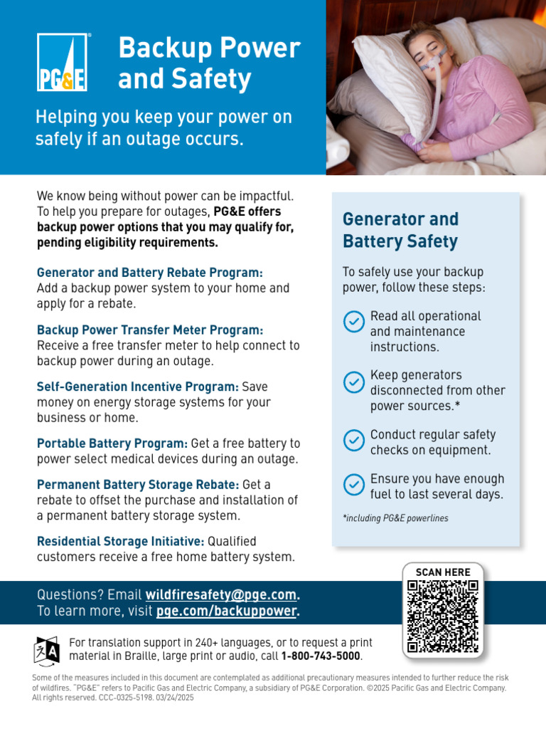 CWSP Backup Power and Safety Fact Sheet | PDF | Pacific Gas And ...