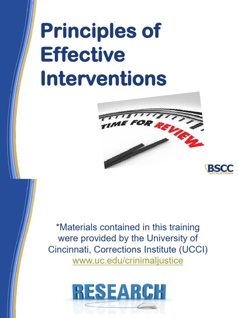 Principles of Effective Interventions | PDF | Cognitive Behavioral ...