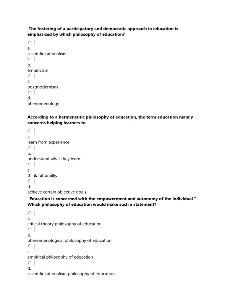 Education in Scientific Rationalism | PDF | Philosophy Of Education ...