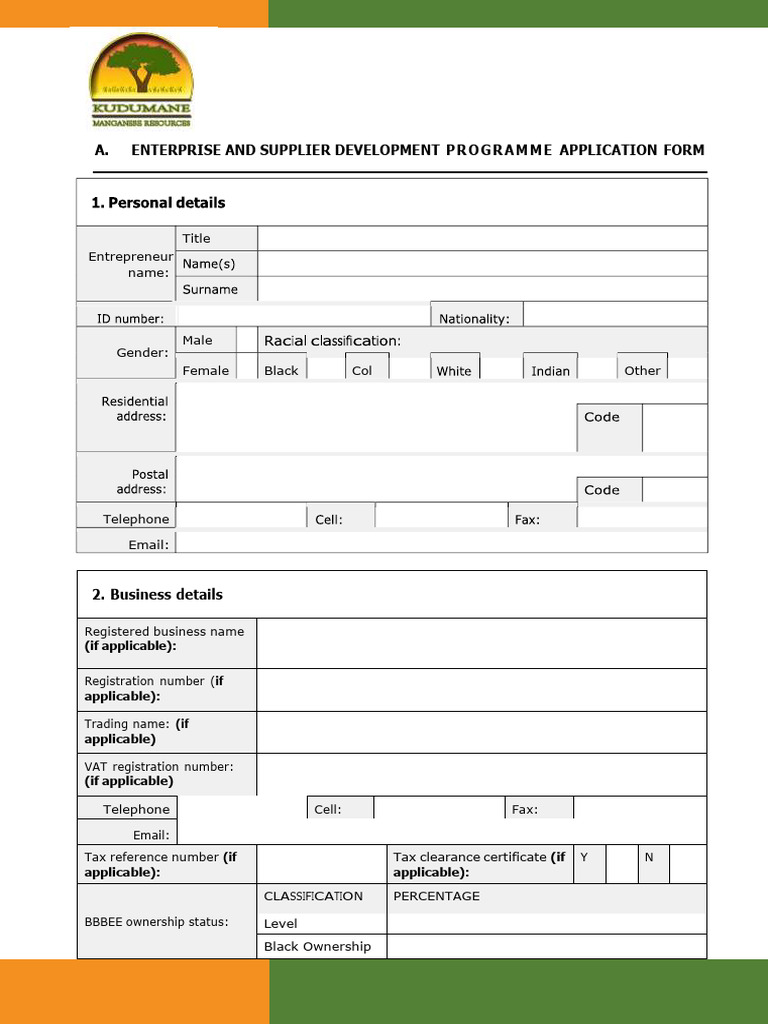 ESD Programme Application Form | PDF | Business