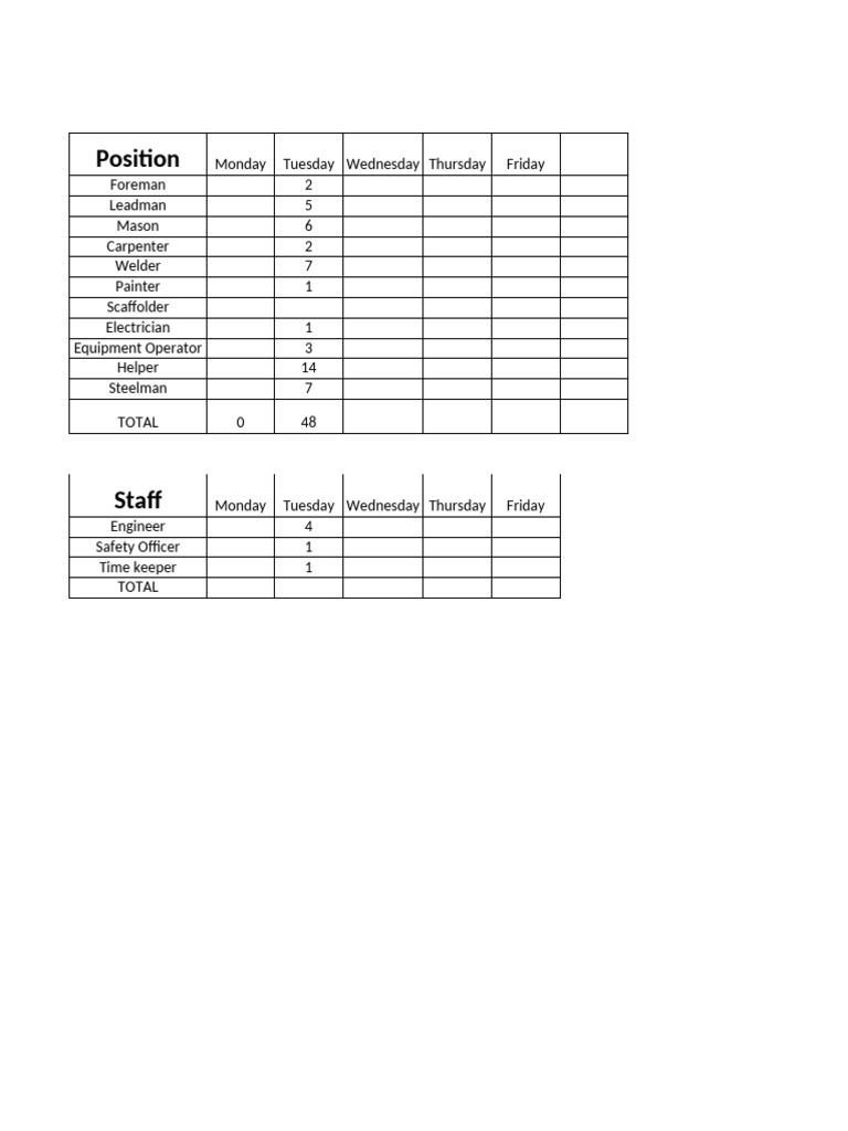 Manpower Monitoring | PDF