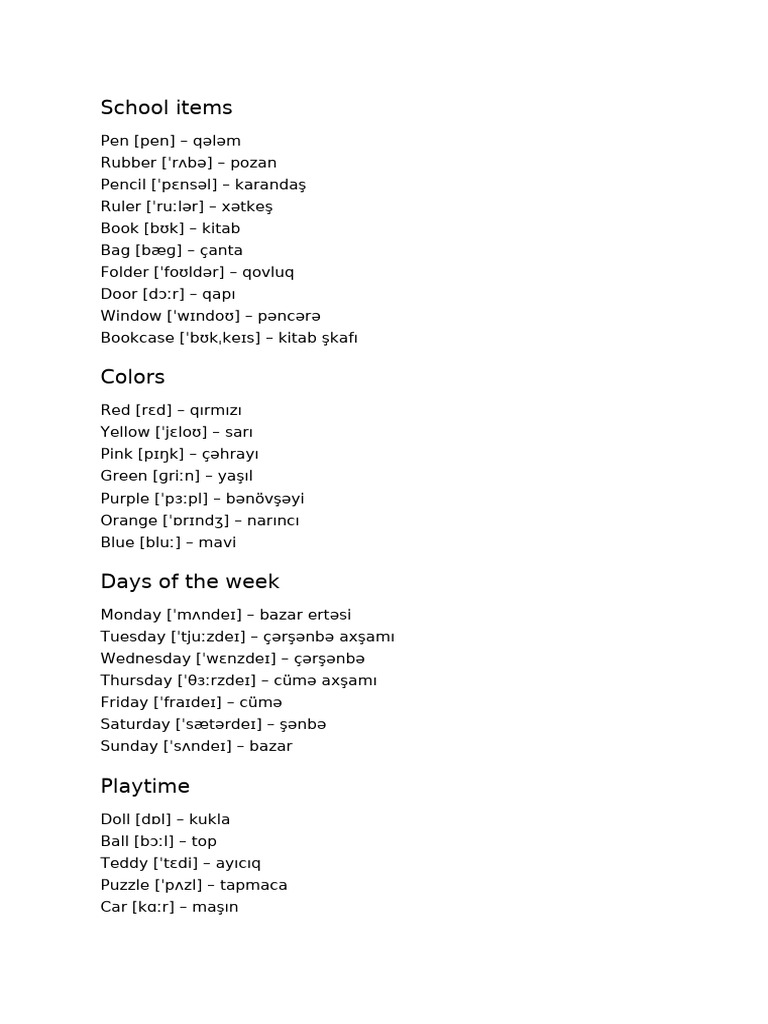 School Playtime Items AZ Unicode | PDF