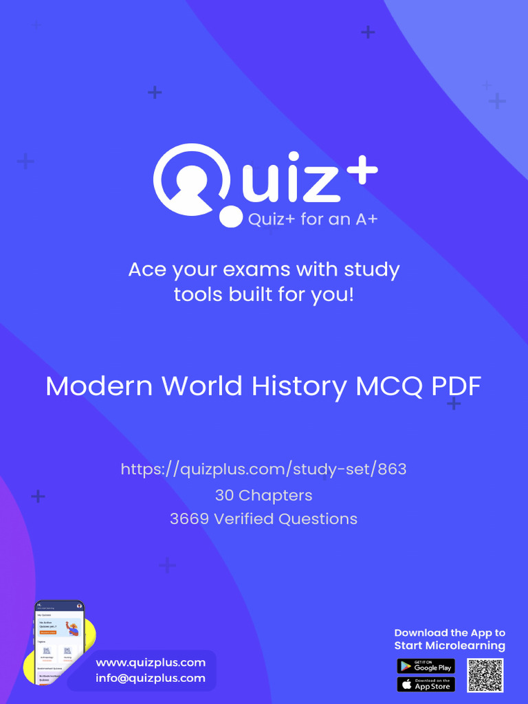 Modern World History MCQ PDF | PDF | Qing Dynasty | Byzantine Empire
