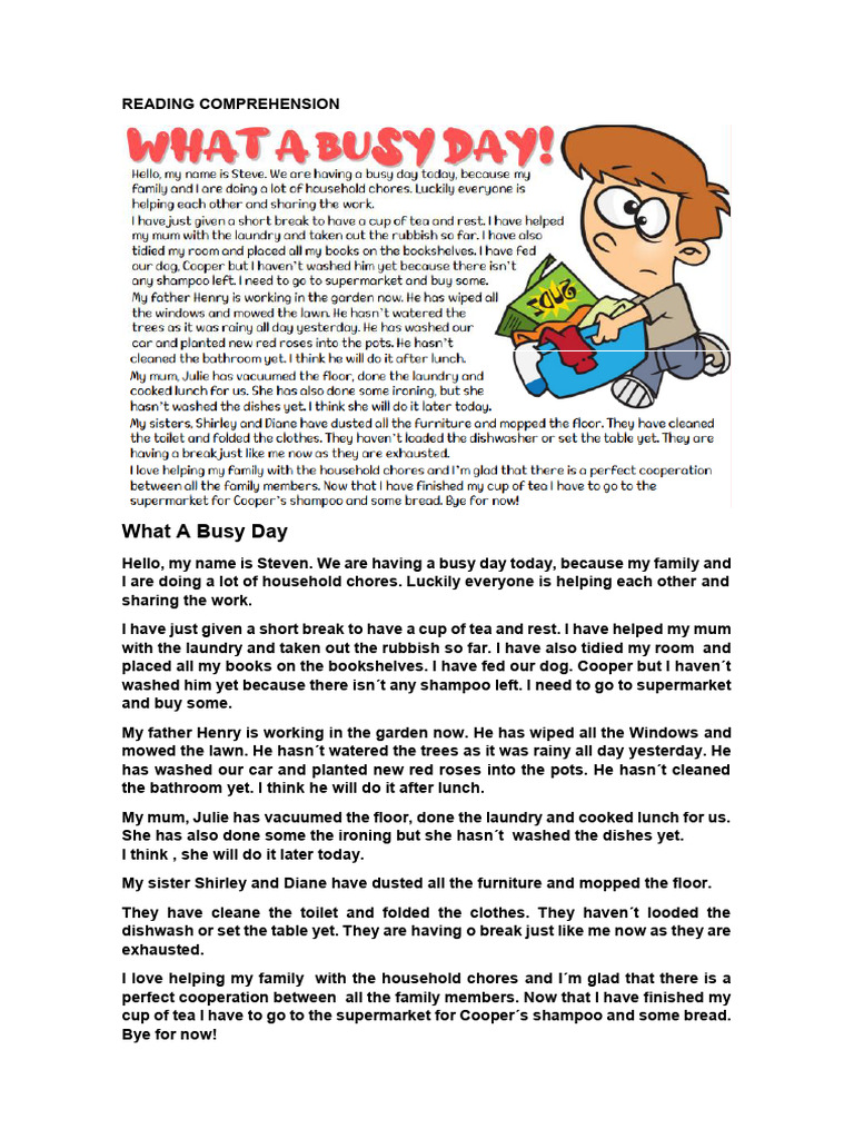 PRESENT PERFECT TENSE-READING COMPREHENSION-EXERCISES - Oct. 2025 | PDF ...