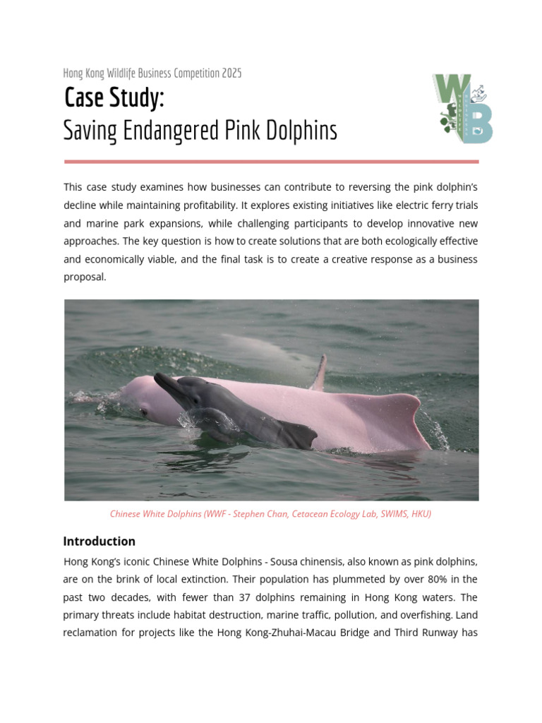 Case Study - Pink Dolphins | PDF | Dolphin | Overfishing