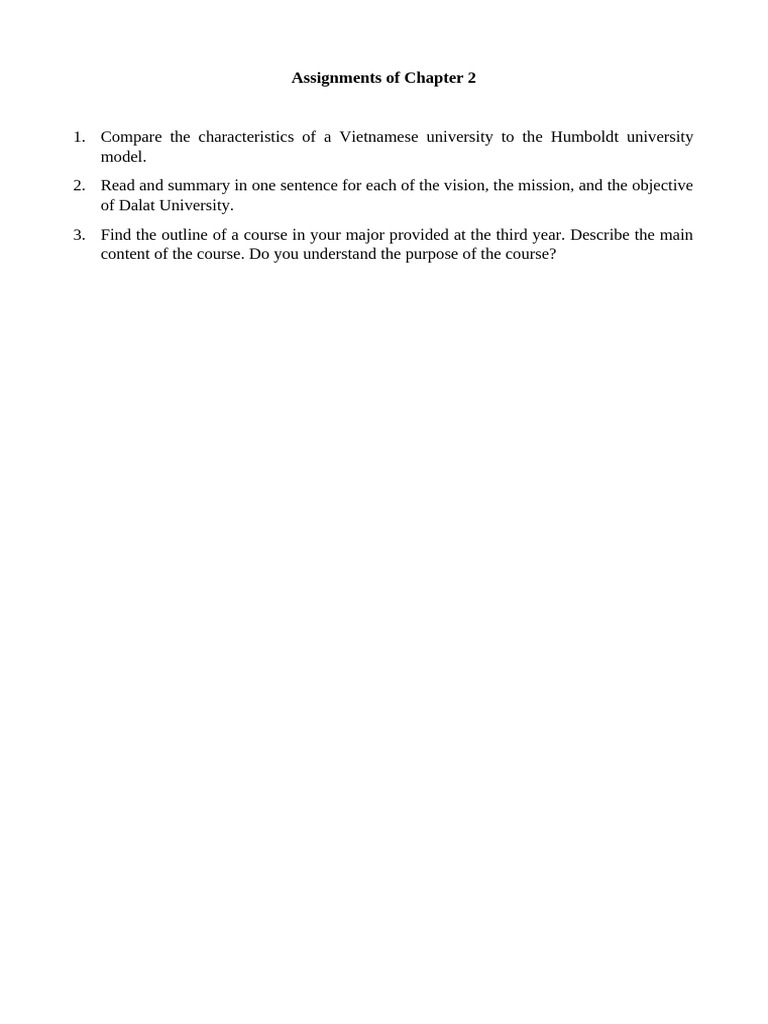 Chapter 2 - Assignments | PDF