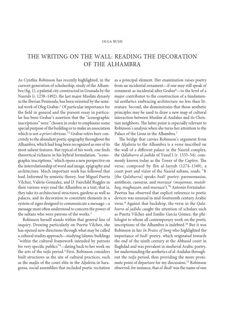 Alhambra's Poetic Inscriptions Explained | PDF | Poetry