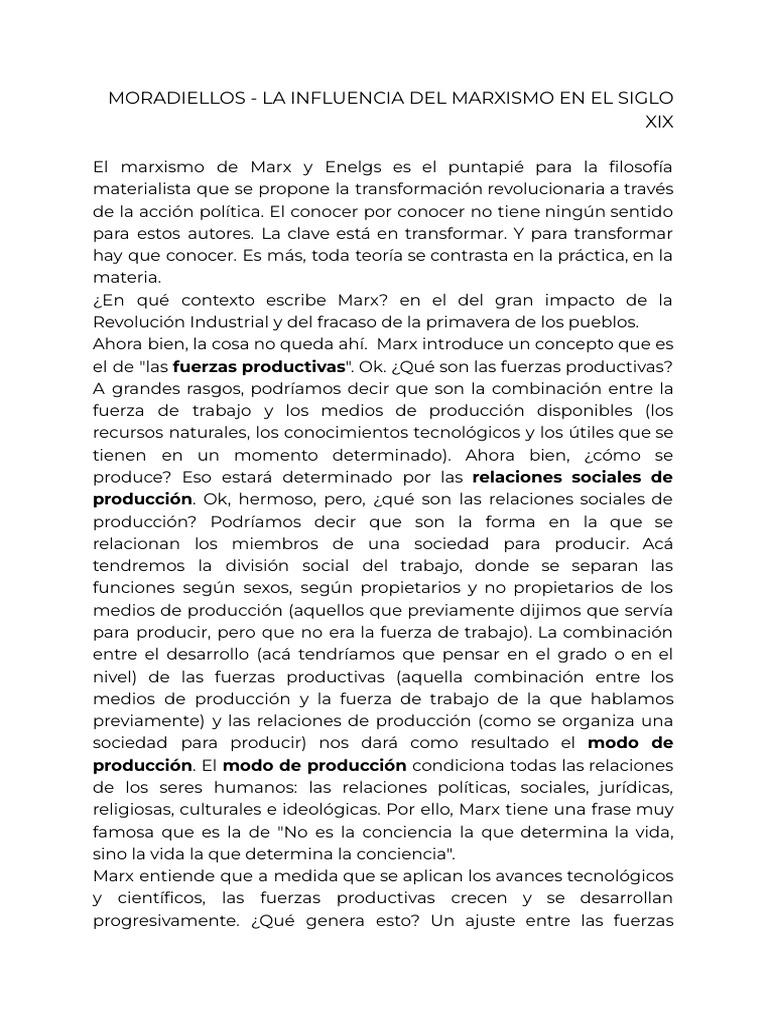 Influencia del Marxismo en el Siglo XIX | PDF | Karl Marx | marxismo