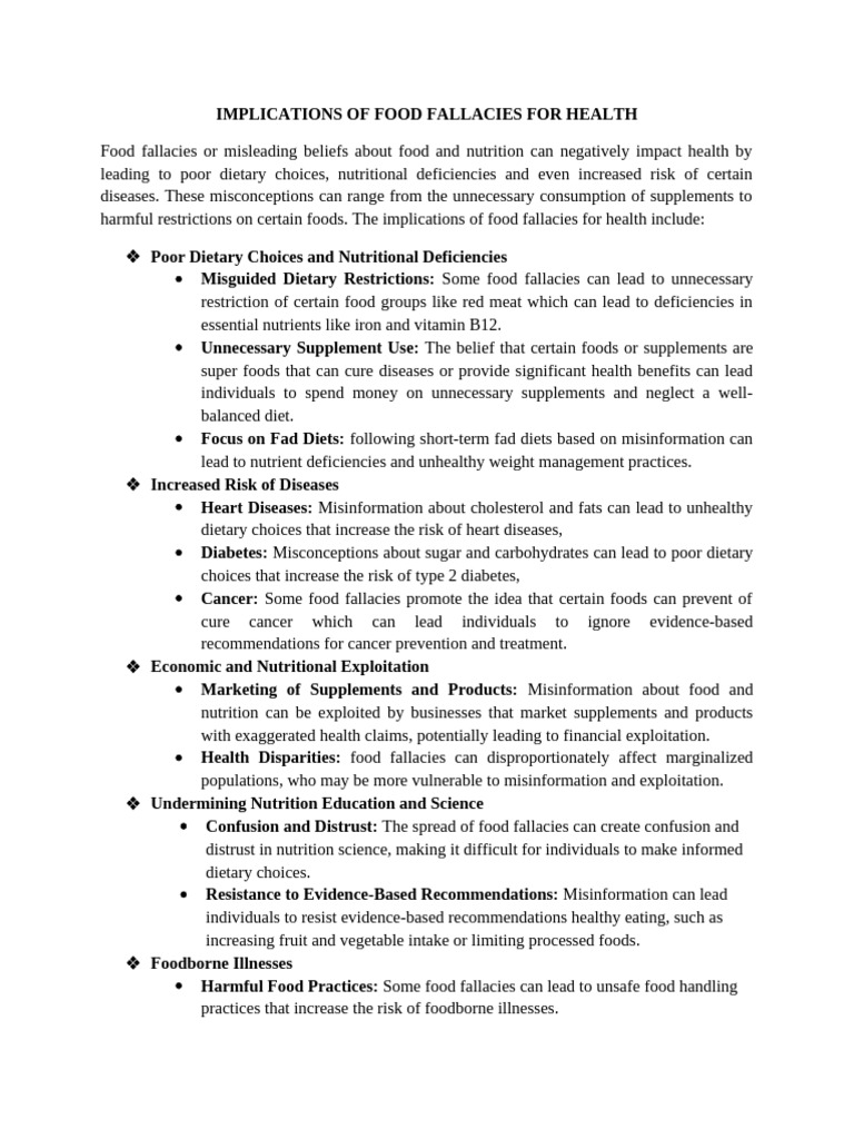Share Food Fallacies - 061338 | PDF | Diet (Nutrition) | Diet & Nutrition