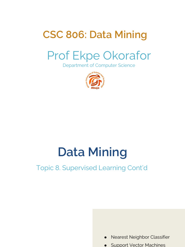 8 Datamining Supervised Learning Part2 FINAL 2of2 | PDF | Statistical ...