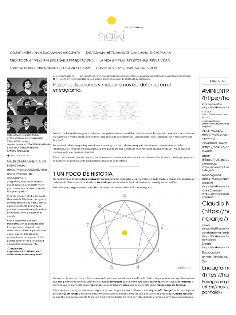 Pasiones, fijaciones | PDF | Eneagrama de la personalidad | Ciencias ...